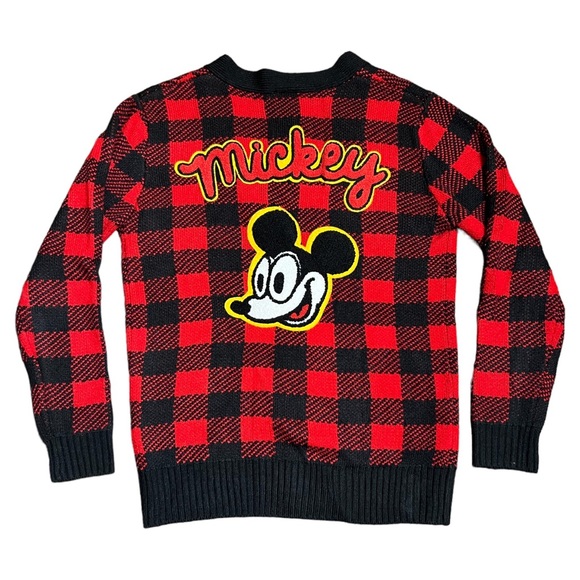 Disney | Jackets & Coats | Disney Forever 2 Mickey Mouse Plaid Cardigan ...